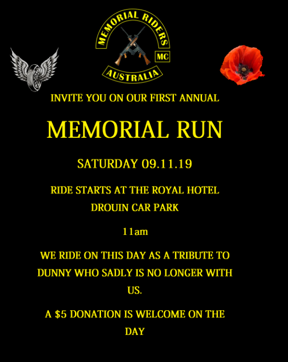 Memorial Riders MC Memorial Run